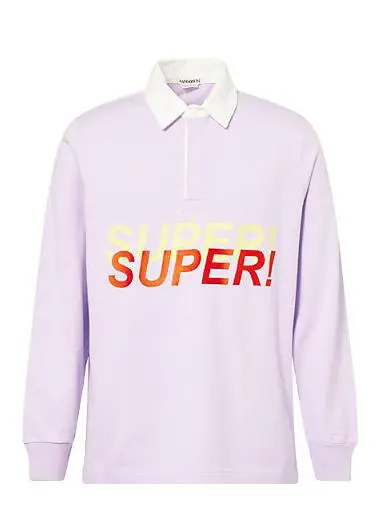 JW Anderson Super Super Rugby Long-sleeves Cotton-jersey Polo Top - Purple