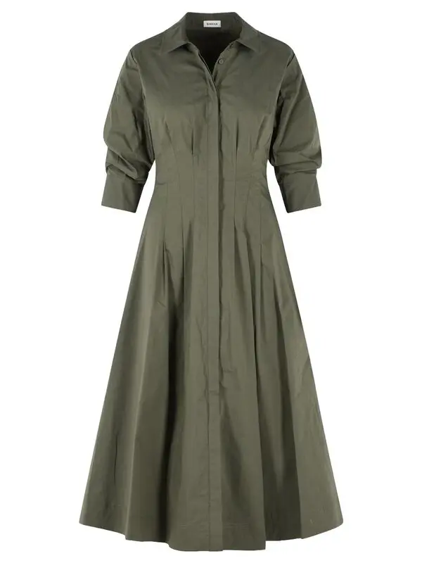 Simkhai Cotton-blend Midi Shirt Dress - Green