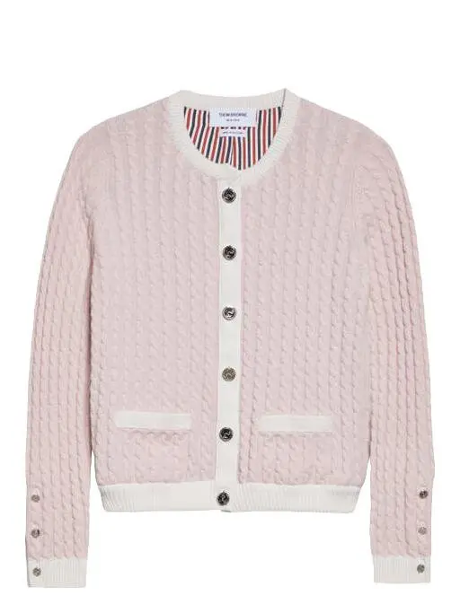 Thom Browne Baby Cable Cashmere Cardigan - Light Pink