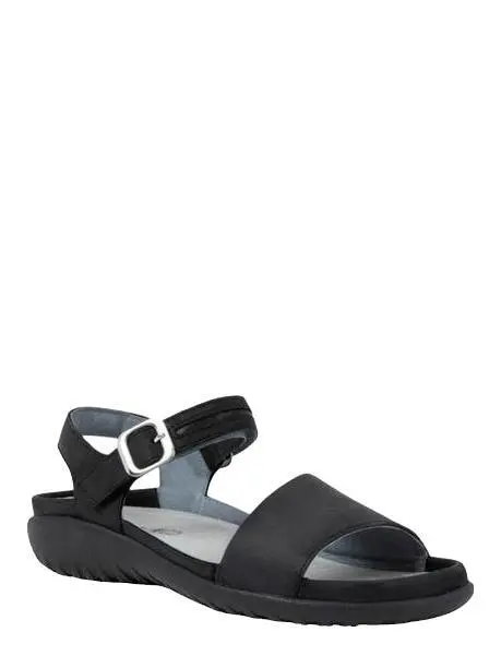 Naot Nagoya Sandal - Ebony Nubuck/black Leather