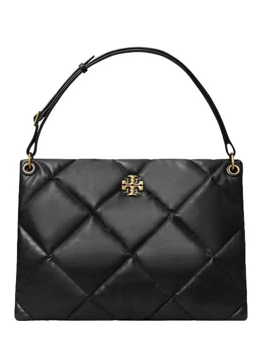 Tory Burch Kira Diamond Quilted Leather Tote - Black