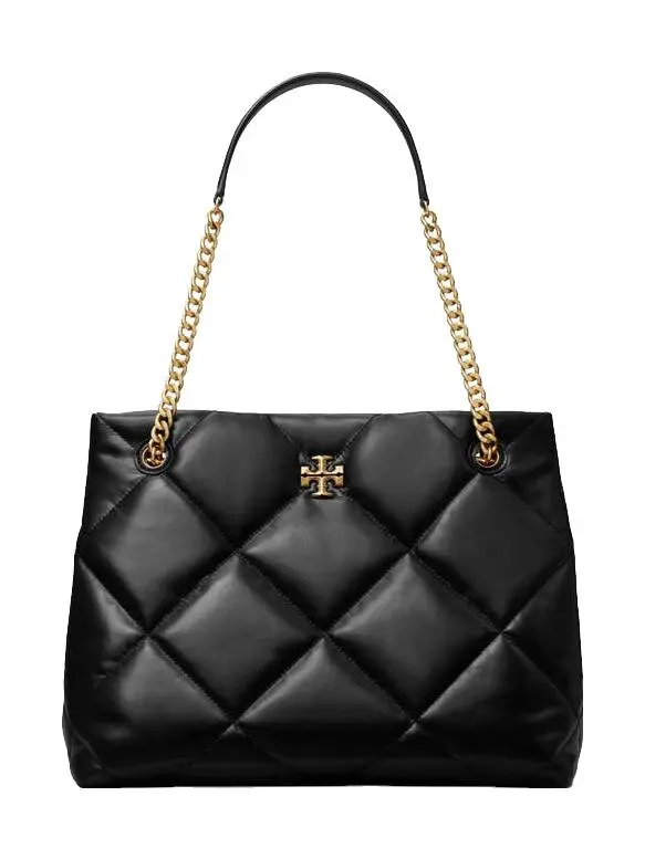 Tory Burch Kira Diamond Quilted Leather Tote - Black