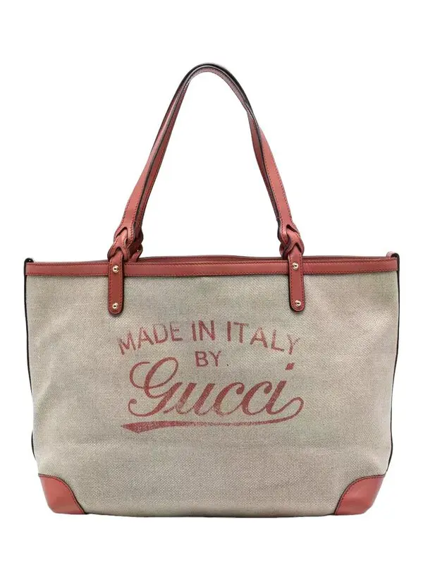Gucci Medium Canvas Craft Tote Bag - Brown