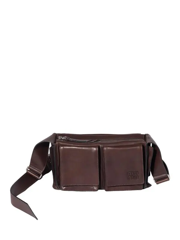 Miu Miu Utilitarian Nappa Leather Shoulder Bag - Sienna