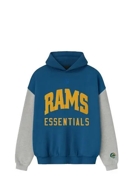 Fear Of God Essentials Rams Sport Hoodie - Blue Sapphireconcrete Heather