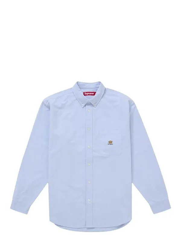 Supreme Loose Fit Flannel Oxford Shirt - Light Blue