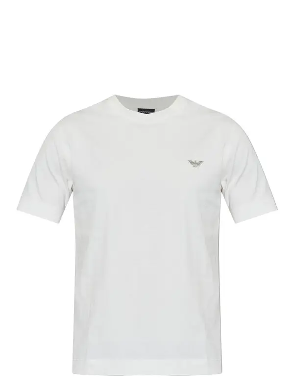 Emporio Armani T-shirt With Logo Patch - White