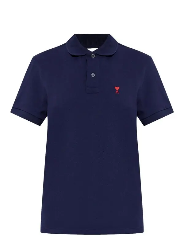 Ami Polo With Logo - Navy Blue