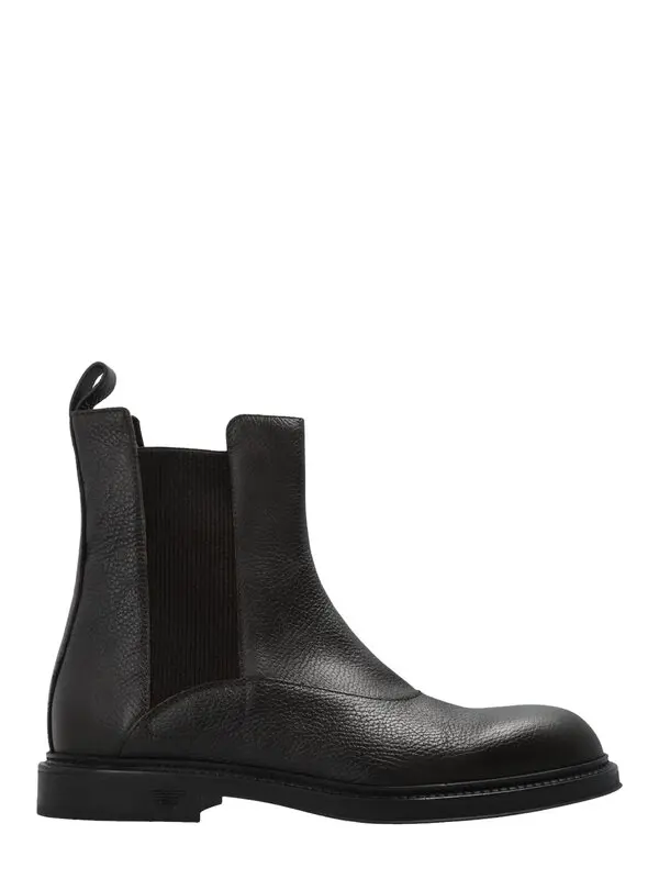 Emporio Armani Leather Chelsea Boots - Brown