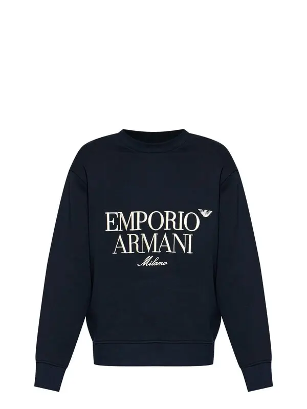 Emporio Armani Sweatshirt With Embroidered Logo - Navy Blue