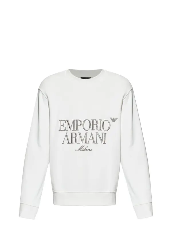 Emporio Armani Embroidered Logo Sweatshirt - White