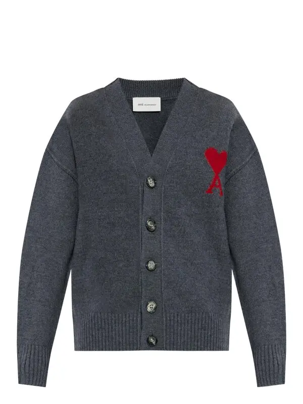 Ami Wool Cardigan - Grey