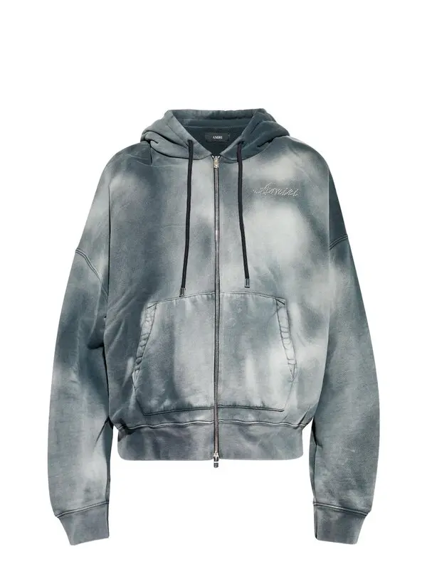 Amiri Appliquéd Zip-up Ombré Sweatshirt - Grey