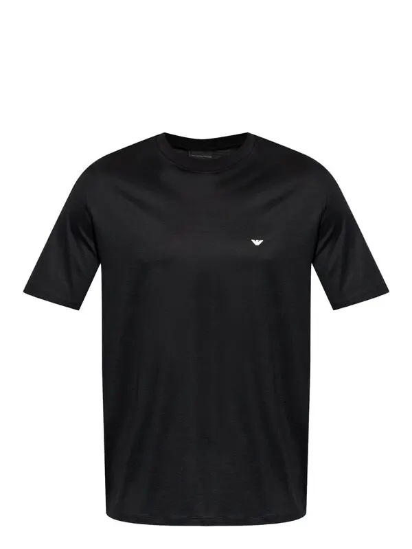 Emporio Armani T-shirt With Embroidered Logo - Black