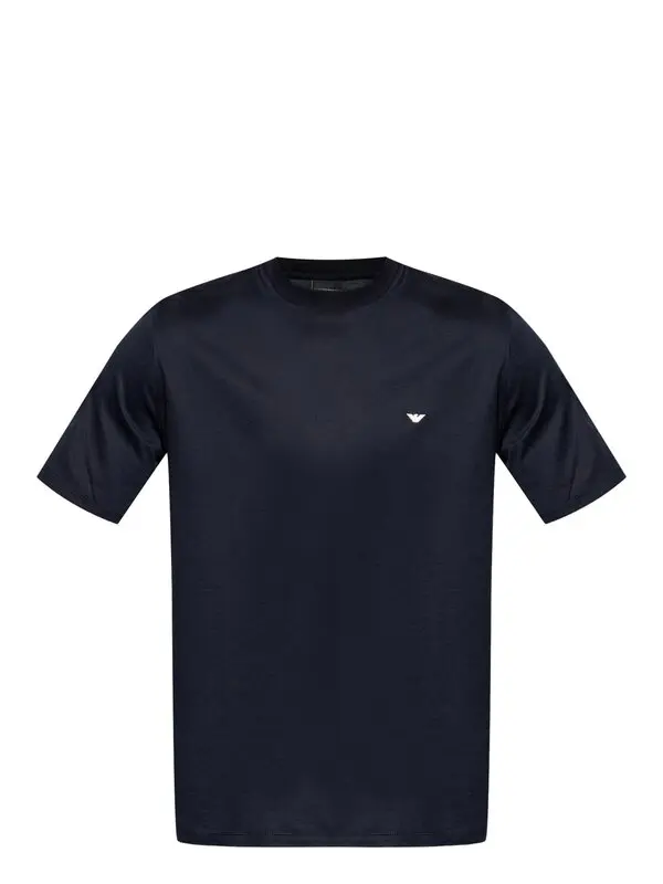 Emporio Armani T-shirt With Embroidered Logo - Navy Blue