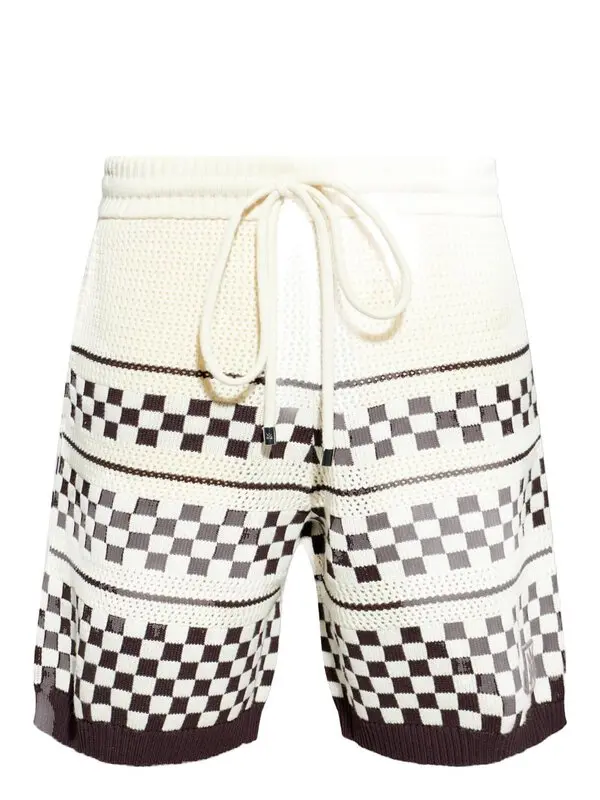 Amiri Patch Knit Shorts - Cream