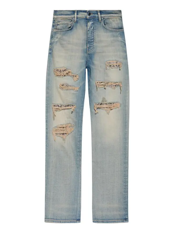 Amiri Vintage-effect Straight Leg Jeans - Light Blue
