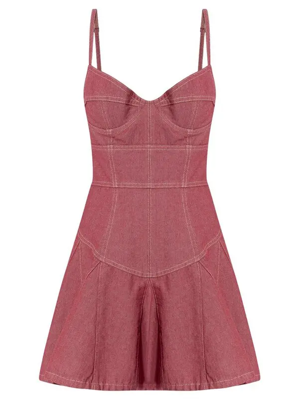 Dsquared2 Off-shoulder Denim Dress - Pink