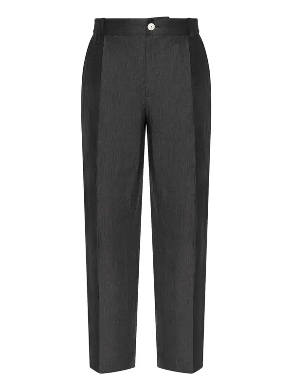 Jacquemus Pinstriped Linen Trousers - Grey