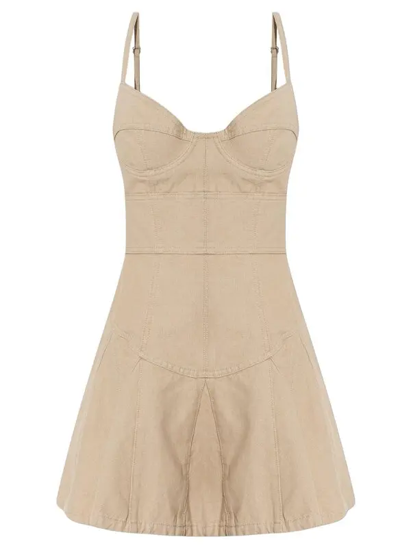 Dsquared2 Off-shoulder Denim Dress - Beige