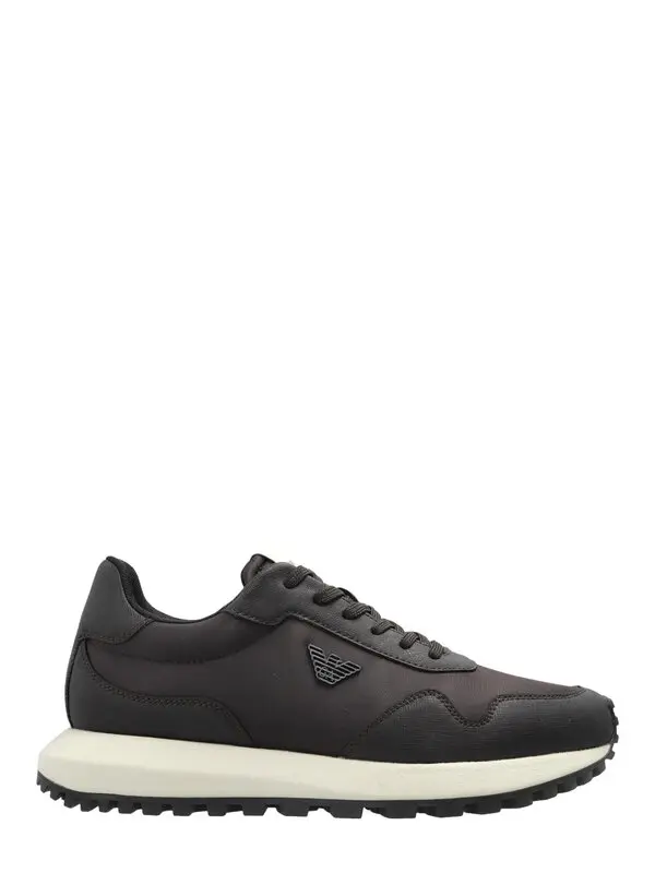 Emporio Armani Logo Appliqué Sneakers - Brown