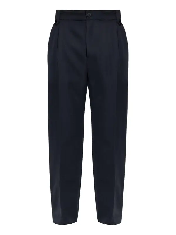 Jacquemus Wool Pleated Trousers - Navy Blue