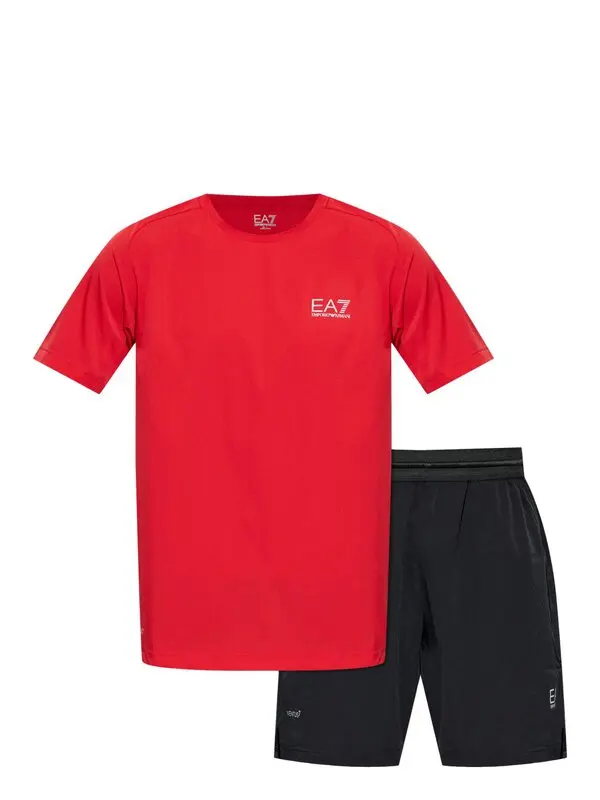 EA7 T-shirt And Shorts Training Set - Red