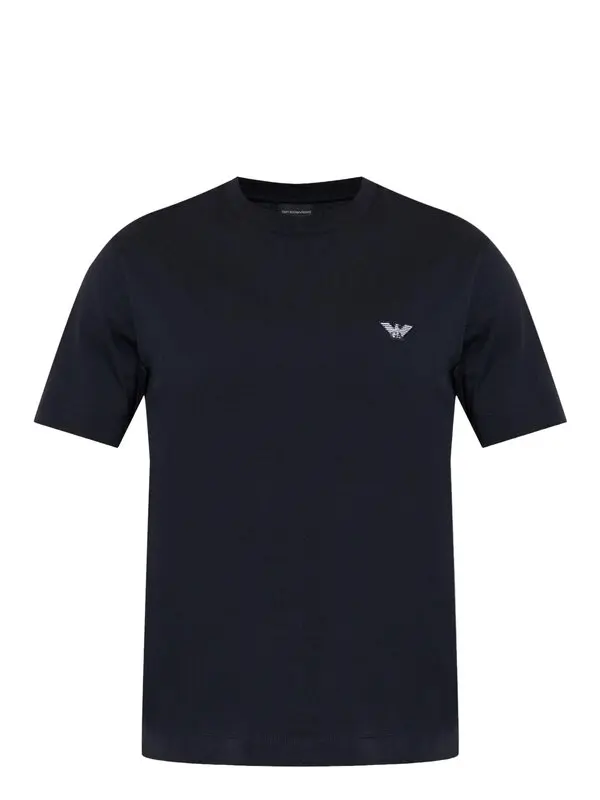 Emporio Armani T-shirt With Embroidered Logo - Navy Blue
