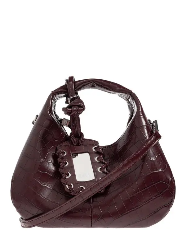 GANNI Handbag In Eco Leather - Burgundy