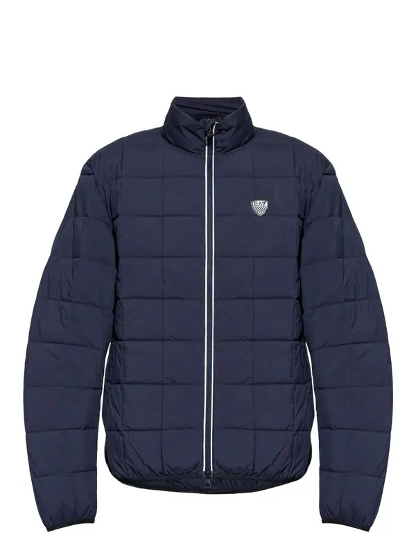 Emporio Armani Quilted Jacket With Stand-up Collar - Navy Blue