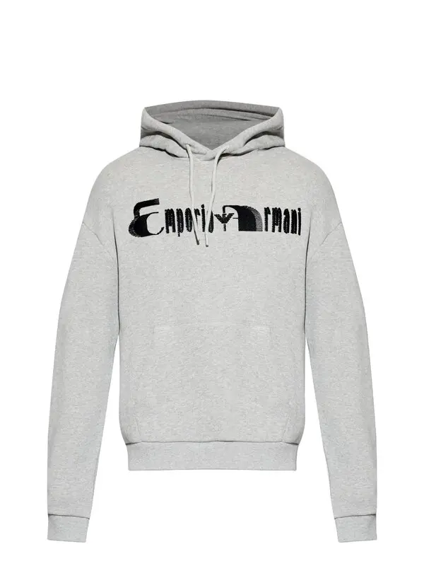 Emporio Armani Logo Hoodie - Grey