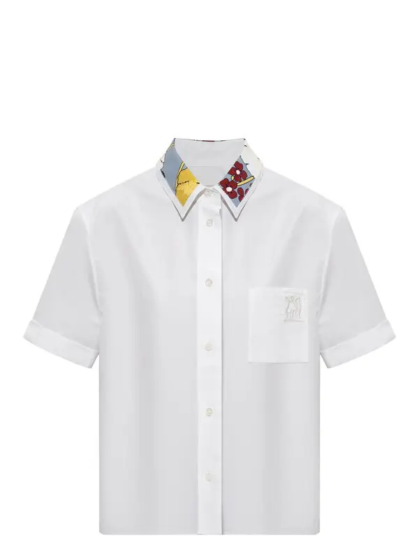 Marni Short-sleeve Shirt With Printed Collar - White