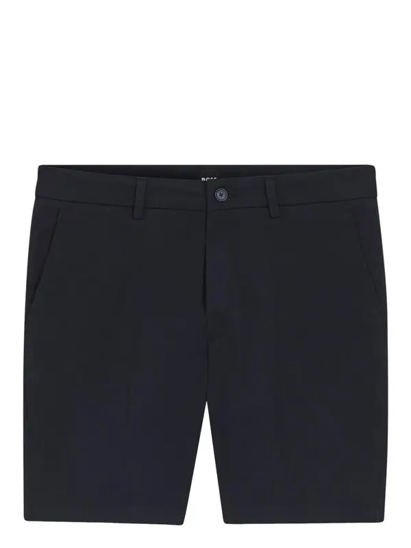 BOSS Modern-fit Stretch-cotton Twill Shorts - Dark Blue