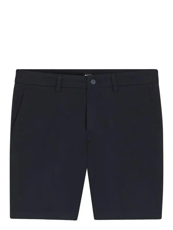BOSS Modern-fit Stretch-cotton Twill Shorts - Dark Blue