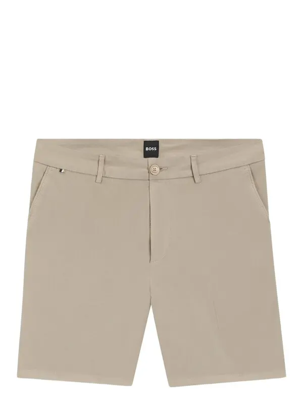BOSS Modern-fit Stretch-cotton Twill Shorts - Light Beige