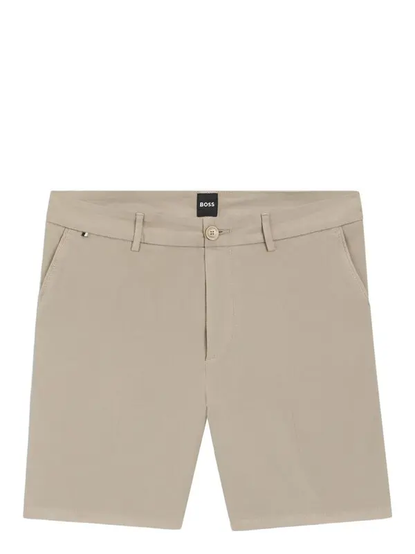 BOSS Modern-fit Stretch-cotton Twill Shorts - Light Beige