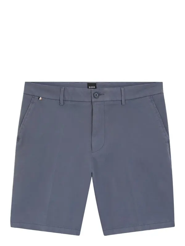 BOSS Modern-fit Stretch-cotton Twill Shorts - Light Blue