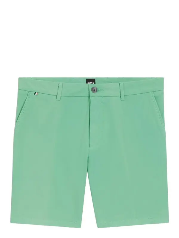 BOSS Modern-fit Stretch-cotton Twill Shorts - Light Green