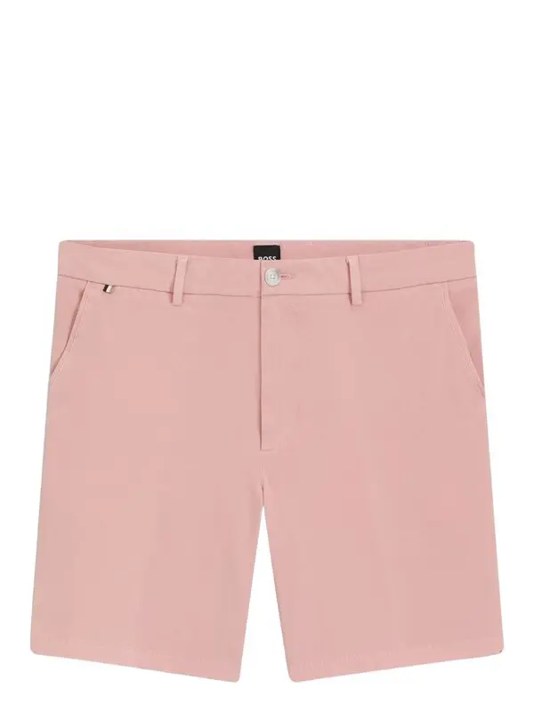 BOSS Modern-fit Stretch-cotton Twill Shorts - Light Pink