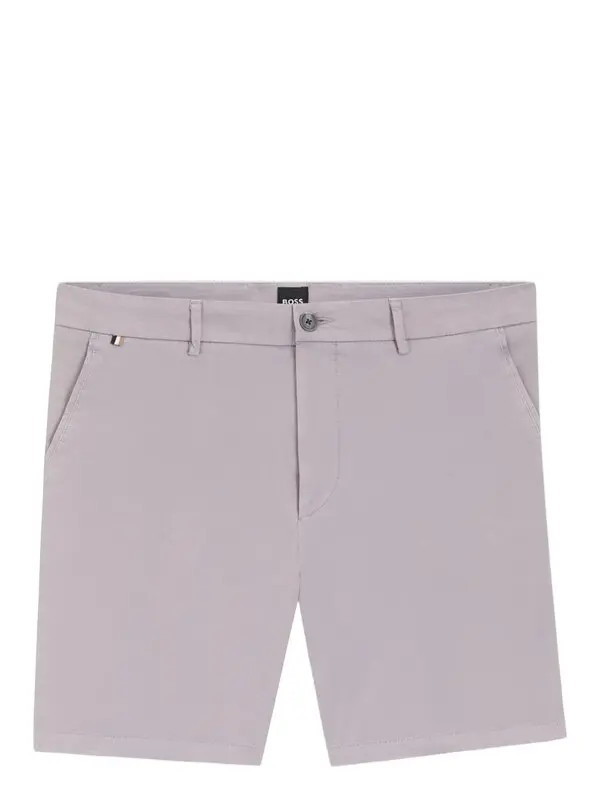 BOSS Modern-fit Stretch-cotton Twill Shorts - Light Purple