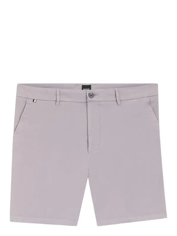 BOSS Modern-fit Stretch-cotton Twill Shorts - Light Purple