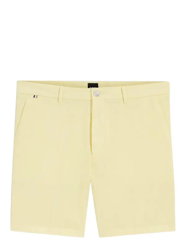 BOSS Modern-fit Stretch-cotton Twill Shorts - Light Yellow