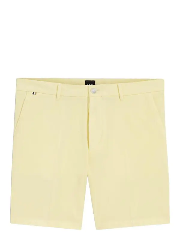 BOSS Modern-fit Stretch-cotton Twill Shorts - Light Yellow
