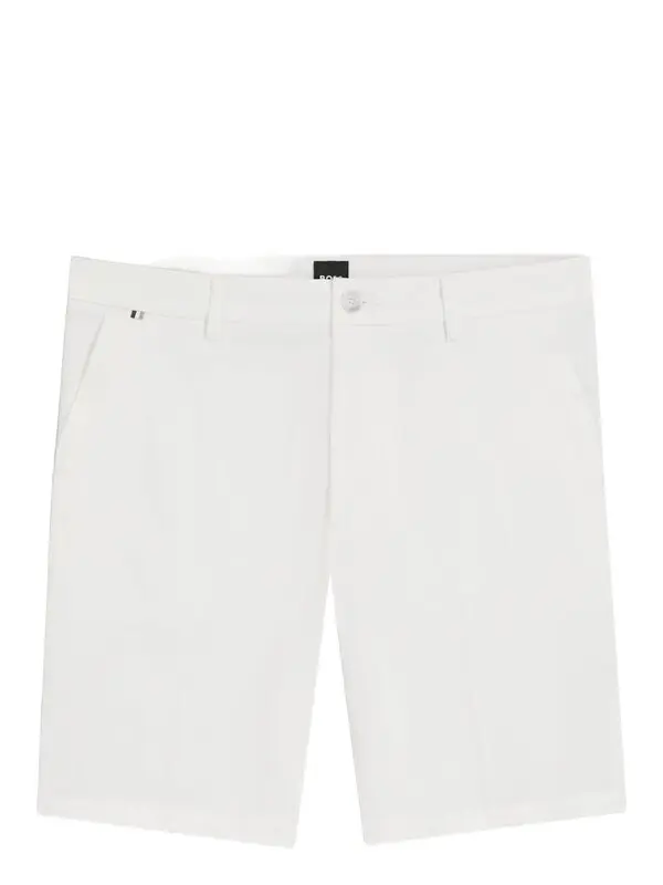 BOSS Modern-fit Stretch-cotton Twill Shorts - White