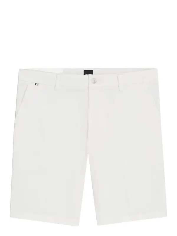 BOSS Modern-fit Stretch-cotton Twill Shorts - White