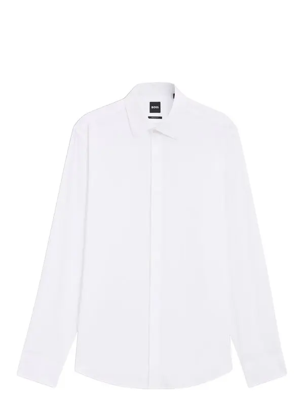 BOSS Regular-fit Shirt In Italian Monogrammed Cotton - White