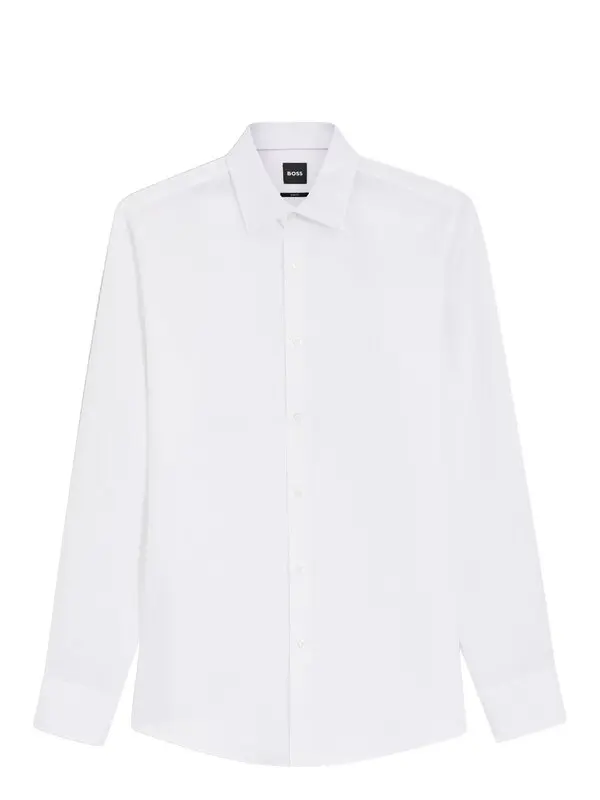 BOSS Slim-fit Shirt In Linen-blend Twill - White