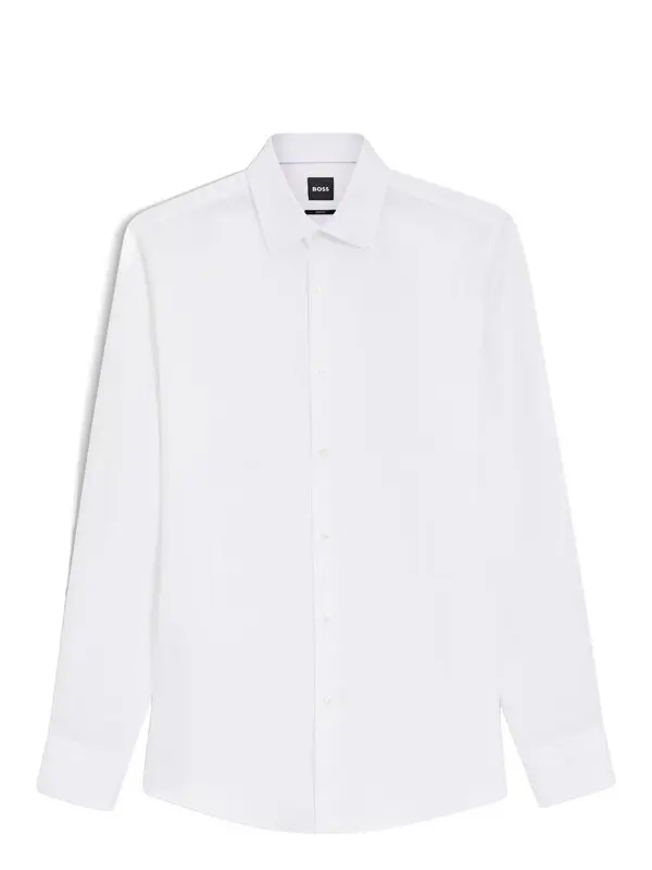 BOSS Slim-fit Shirt In Linen-blend Twill - White