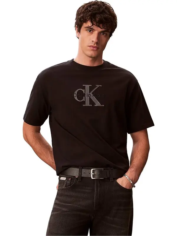 Calvin Klein Monologo Outline Graphic Classic T-shirt - Black