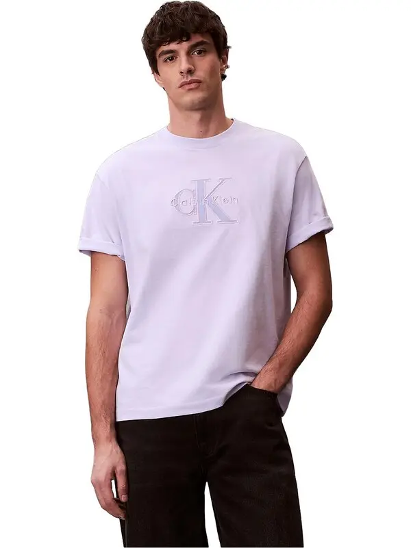 Calvin Klein Monologo Outline Graphic Classic T-shirt - Island Lilac